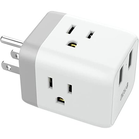 Multi Plug Outlet Extender, TROND 3 Outlet Splitter 2 USB Wall Charger Plug Expander, 3 Prong ...