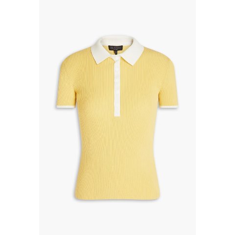 Libby two-tone ribbed-knit polo shirt Libby Polo衫 464.00 超值好货 | 澳新省钱快报