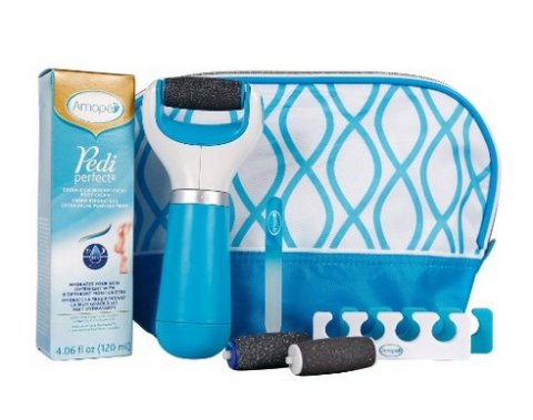 Amopé Pedi Perfect Luxury Pedicure Gift Set - Blue Electronic Foot File ...