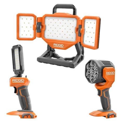 RIDGID 18V Cordless 3-Tool Combo Kit with LED Stick Light, LED ...