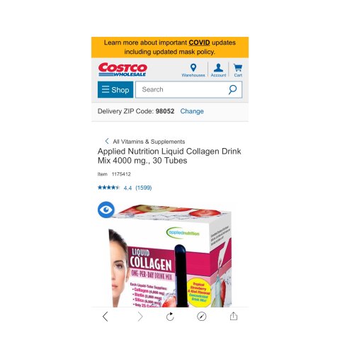 Costco Applied Nutrition Liquid Collagen Drink Mix 4000 mg., 30 Tubes | Costco