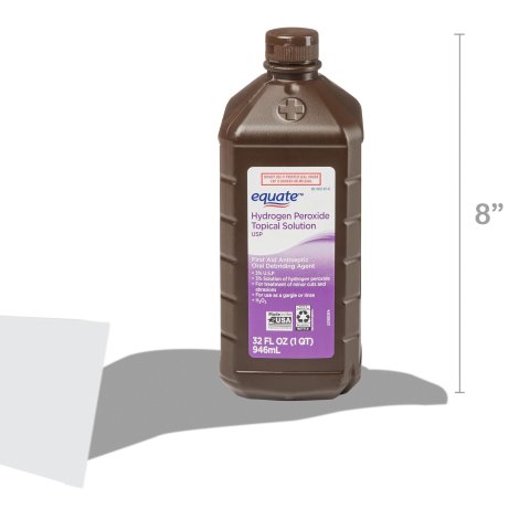 (4 pack) Equate 3% Hydrogen Peroxide Topical Solution, 32 fl oz 3% 双氧水 ...