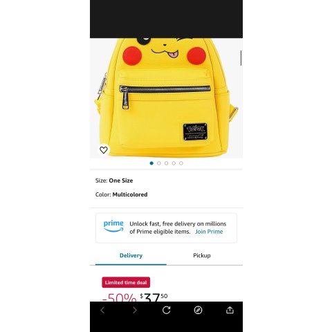Amazon.com | Loungefly x Pokemon Pikachu Winking Face Mini Backpack ...