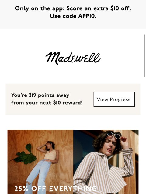 Madewell任意单 $10 | 社区美国生活精选