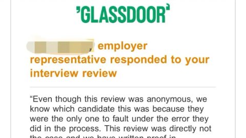 在Glassdoor留下negative review 被公司威胁删评的经历