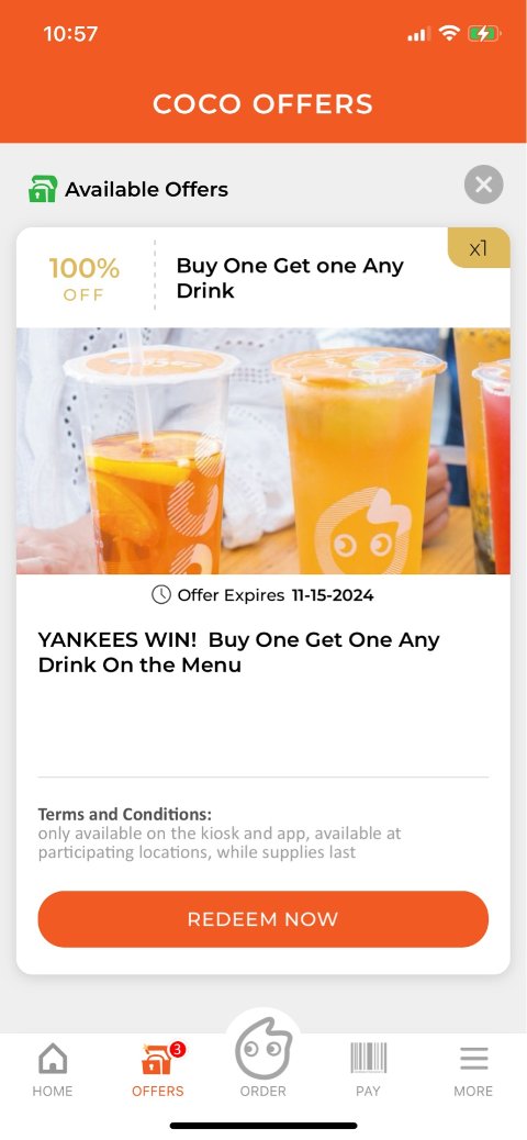 Coco 买一送一，任何饮料 优惠于11月15日至2024日到期 | 社区精选