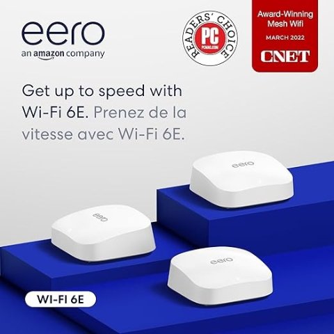 Introducing Amazon eero Pro 6E tri-band mesh Wi-Fi 6E system, with ...