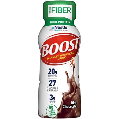 BOOST High Protein with Fiber Complete Nutritional Drink, Rich ...