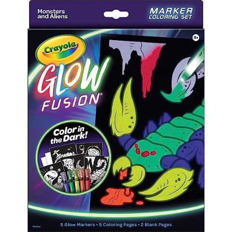 Glow Fusion, Glow in The Dark Coloring Set with Markers, Alien ...