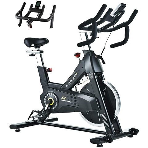 PYHIGH Indoor Cycling Bike-48lbs Flywheel Belt Drive Stationary Bicycle ...