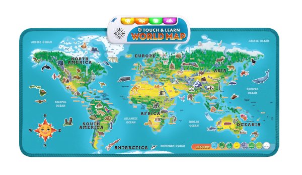 Touch and Learn World Map Interactive Wall Map for Kids, Teaches ...