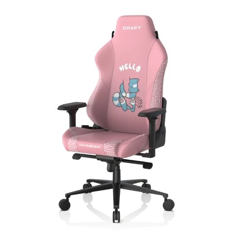 DXRacer Dxracer Pink Paw Print Conventional Gaming Chair PVC Leather RZ95 Pink White 399.00
