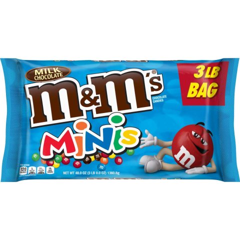 M&M'S Milk Chocolate MINIS Candy 3-lb. Bulk Candy Bag M&M'S 迷你巧克力豆 3磅超值 ...