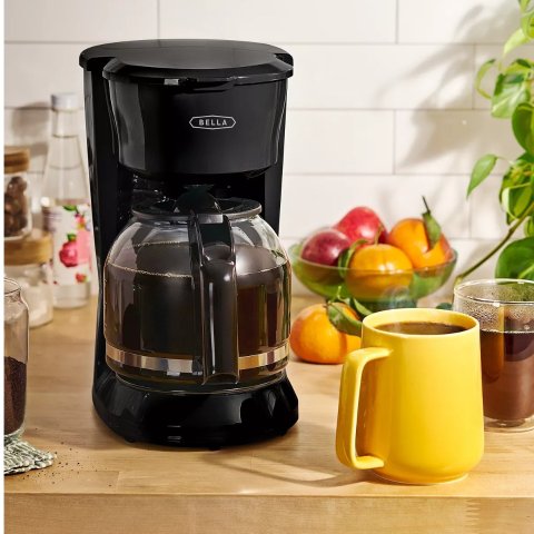 Bella 12-Cup Glass-Carafe Black Drip Coffee Maker $15.93