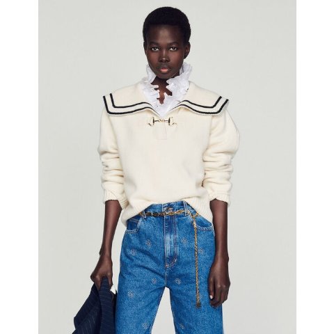 Sandro Paris Sandro Sweater with an open collar 415.00