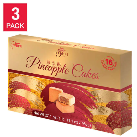 Isabelle Pineapple Cakes 27.1 oz, 3-count Isabelle 凤梨酥27.1oz 3盒装 49.99 ...