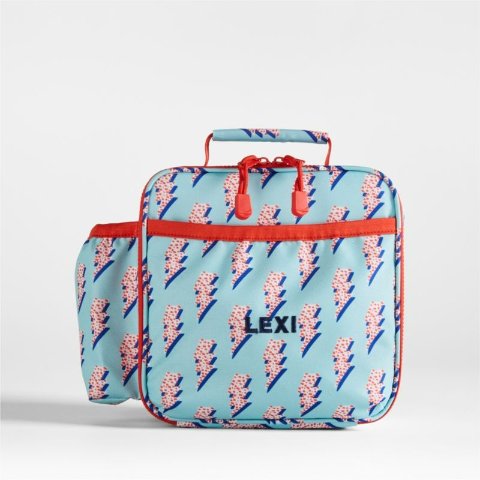 Lightning Bolts Insulated Aqua Kids Lunch Box + Reviews | Crate & Kids ...