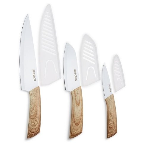 6-Pc. Knife Set with Faux Wood Handles 刀具6件套 37.99 超值好货 | 北美省钱快报