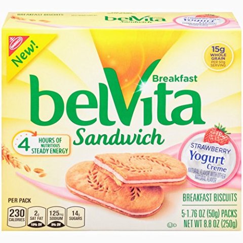 belVita Strawberry Yogurt Creme Sandwich Breakfast Biscuits (Pack of 6)