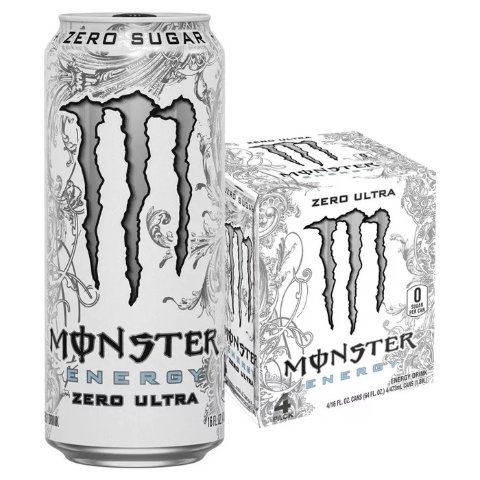 Monster Zero Ultra Energy Drink - 4pk/16 fl oz Cans Ultra 无糖能量饮料 16oz 4 ...