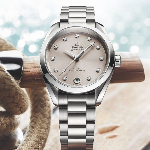 Omega Seamaster Mother of Pearl Automatic Diamond Watch Extra $400 Off + FS
