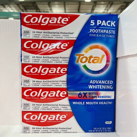Costco Colgate Total Advanced Whitening Toothpaste, 6.4 oz, 5-pack 16.99