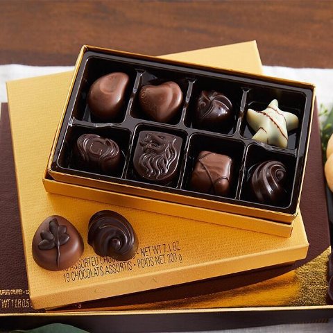 Assorted Chocolate Gold Gift Box, Gold Ribbon, Set of 3, 8 pc. $35.9 ...