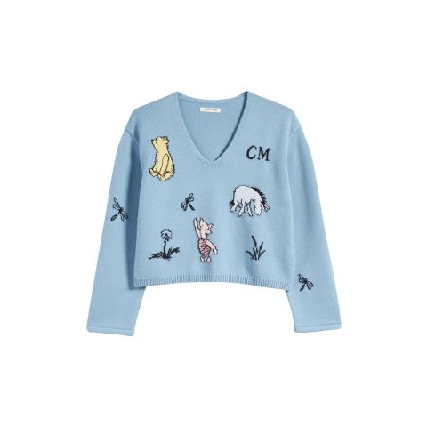 x Disney Winnie the Pooh Intarsia Merino Wool Sweater x Disney Winnie ...