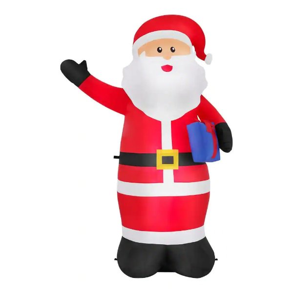 The Home Depot Home Accents Holiday 6.5 ft Santa With Present Holiday ...