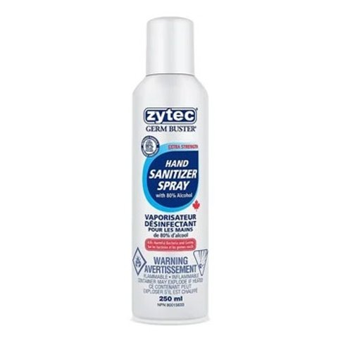 Zytec Germ Buster 80% Alcohol Hand Sanitizer Spray - 250mLZytec Germ ...
