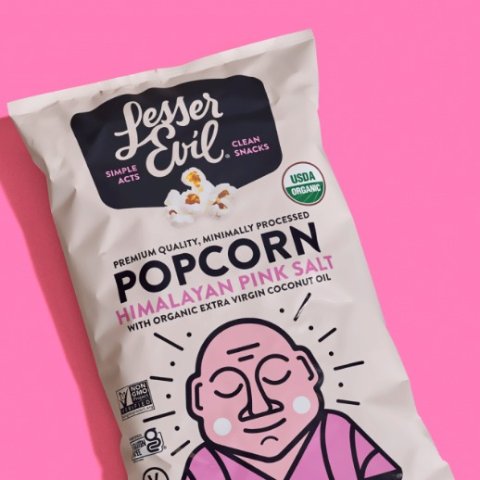 4.6oz. LesserEvil Organic Popcorn (Himalayan Pink Salt Flavor Only)