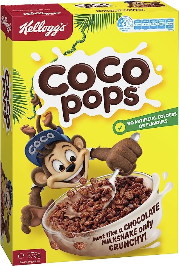Kellogg's Coco Pops Chocolately Breakfast cereal Original, 375g Kellogg ...