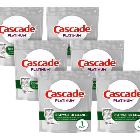 Cascade Platinum Dishwasher Cleaner and Deodorizer, Odor Eliminator, 6 ...