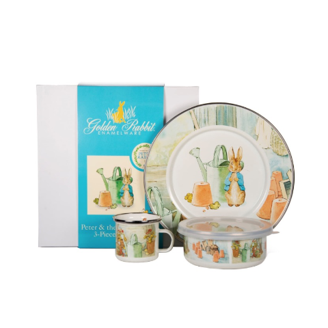 GOLDEN RABBIT Peter Rabbit Watering Can Child's Dish Set $44.09