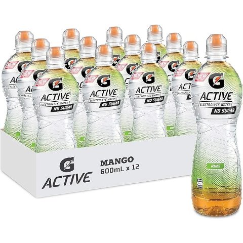 Gatorade G-Active Mango Flavoured Electrolyte Water, 12 x 600ml 佳得乐 芒果味 ...