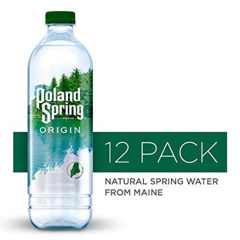 Poland Spring Origin, 100% Natural Spring Water, 900mL Recycled Plastic ...