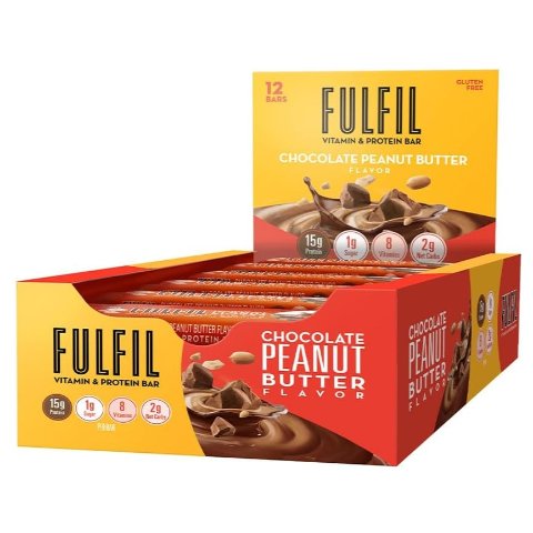 FULFIL Vitamin and Protein Bars, Chocolate Peanut Butter 12 Count