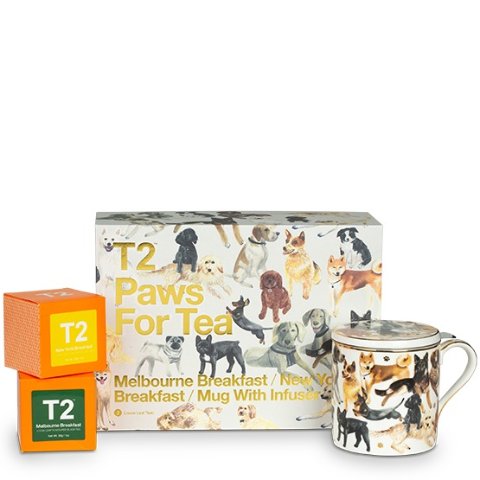 Paws For Tea - Dog Pack - T2 APAC | T2 TeaAU 小狗套装 茶叶+茶杯 50.00 超值好货 | 澳洲省钱快报