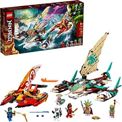 NINJAGO Catamaran Sea Battle 71748 Building Kit; Ninja Playset ...