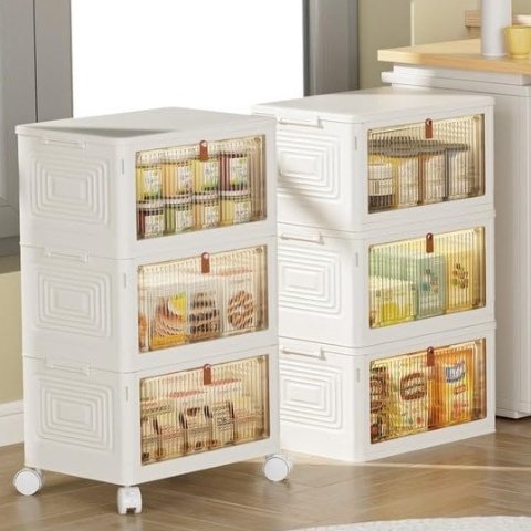 YFXCVSL 23Qt Plastic Storage Bins with Lids 3 Tier $24.79