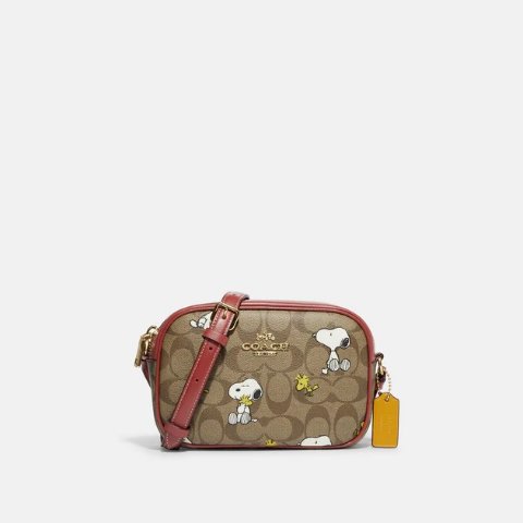 X Peanuts Mini Jamie Camera Bag In Signature Canvas With Snoopy ...