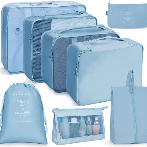 Packing Cubes For Travel 8 Pcs Foldable Travel Cubes Set Lightweight ...
