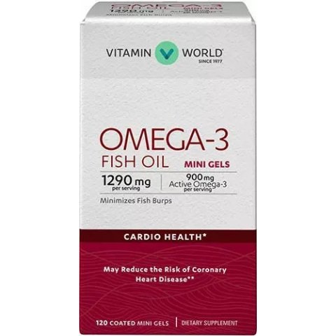 Omega-3 Fish Oil Premium Coated Mini Gels 900mg | Vitamin World Omega-3 ...