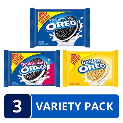 OREO Variety Pack, Family Size, 3 Packs $8.03 + Free Shipping