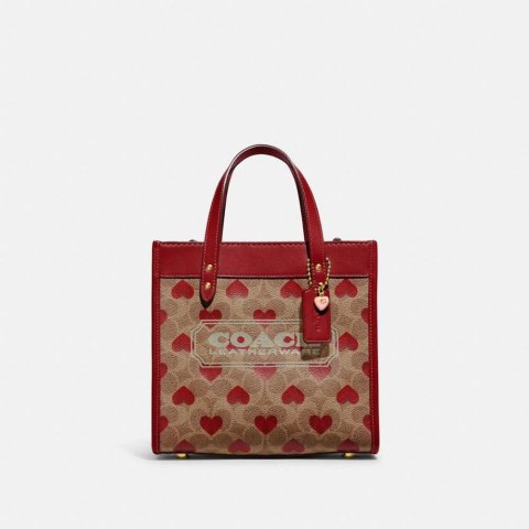 Coach Coach Field Tote 22 In Signature Canvas With Heart Print 495.00