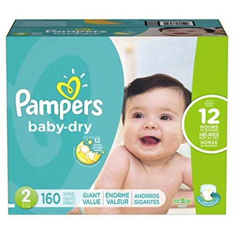 Diapers Size 2, 160 Count - Pampers Baby Dry Disposable Baby Diapers ...