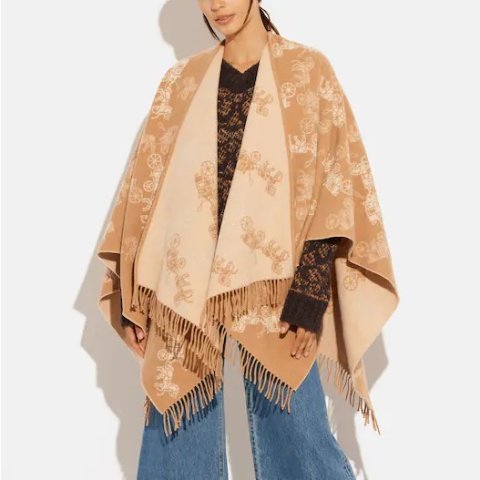Coach Coach Reversible Horse And Carriage Poncho 295.00