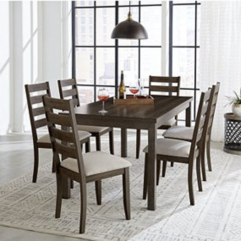 Max Meadows Laminate 7-Pc Dining Set (Table + 6 Side Chairs) 餐桌餐椅7件套 ...