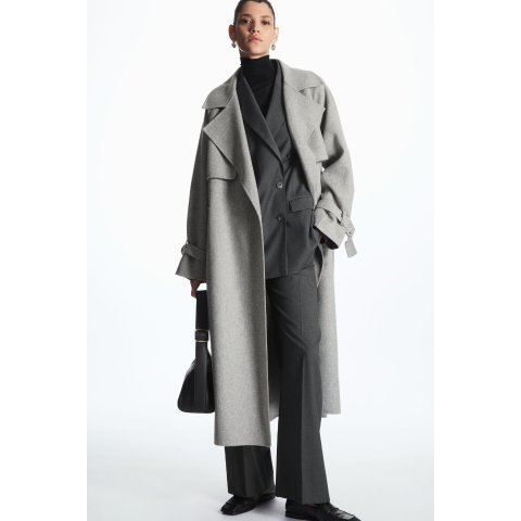 COS COS DOUBLE-FACED WOOL TRENCH COAT - LIGHT GRAY - Coats and Jackets ...