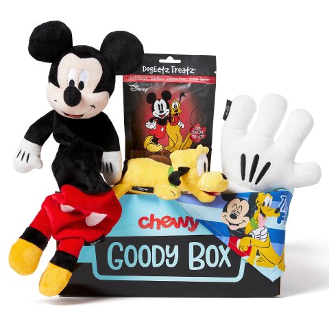 GOODY BOX Disney Mickey Mouse & Pluto Box for Small Dogs - Chewy.com ...